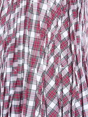 N° 21 Pleated Plaid Midi Skirt
