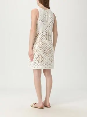 TWINSET Crocheted Mini Dress With Geometric And Floral Motifs