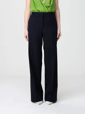 PT TORINO Wide Leg Stretch Virgin Wool Trousers - Blue