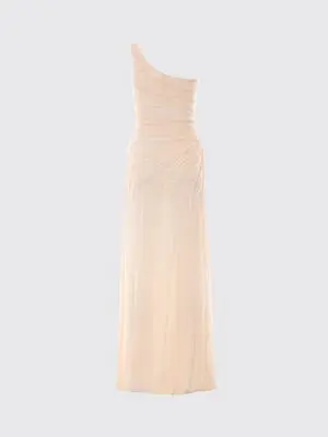 Elisabetta Franchi Long Viscose Dress With Rhinestones