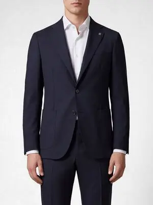 Tagliatore Single-breasted Blazer In Virgin Wool And Silk With Peak Lapels - Blue