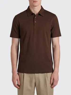 ZANONE Cotton And Silk Polo Shirt - Brown