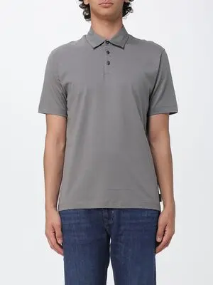 ZANONE Cotton And Silk Polo Shirt - Grey