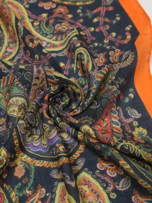 Etro Wool Blend Scarf With Paisley Print