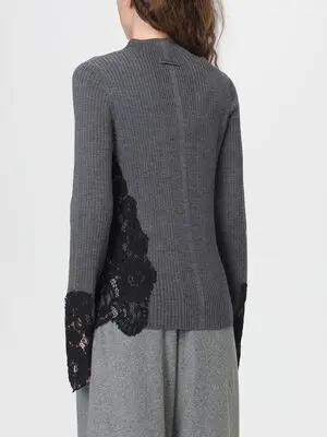Pinko Lace-trimmed Ribbed Knit Jumper