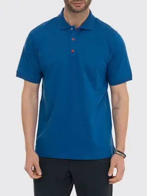 Kiton Short-sleeved Polo Shirt In 100% Cotton With A Classic Collar - Blue 1