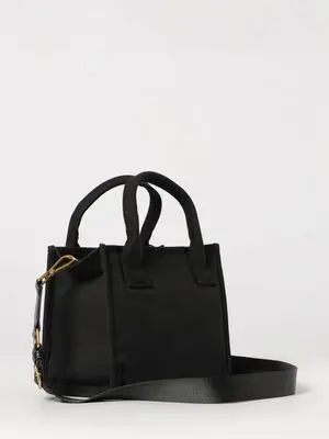 TWINSET Cow Print Cotton Canvas Bag - Black