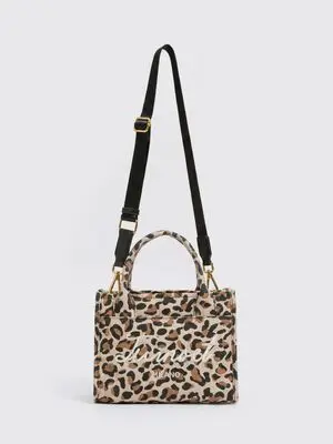 TWINSET Cow Print Cotton Canvas Bag - Fa01