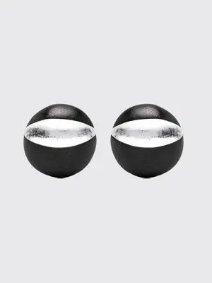 MONIES Sirone Wood And Silver Leaf Earrings - Multicolor