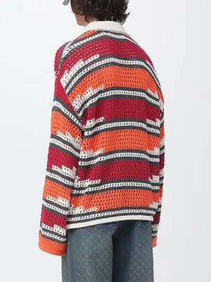 DAILY PAPER Crocheted Cotton Knit Polo Shirt