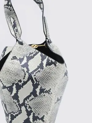 Khaite Lotus Python Print Leather Bag