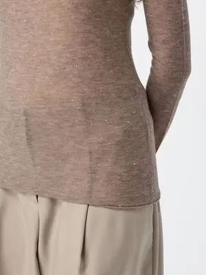 Pinko Long Sleeve Turtleneck Top - Beige