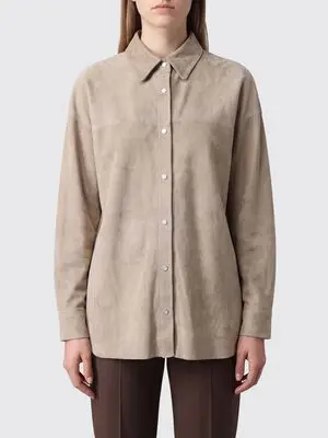 SALVATORE SANTORO Suede Shirt With Fringe Detail