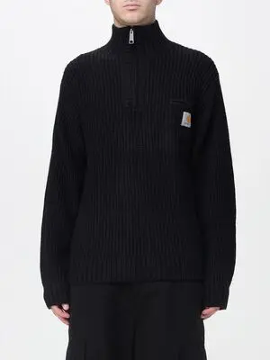 Carhartt Work In Progress Ribbed Quarter Zip Pullover - Black