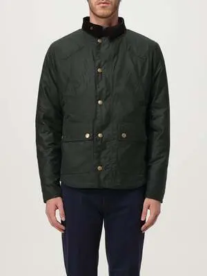Barbour Waxed Cotton Jacket With Corduroy Collar - Sage