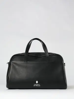 COUNTY OF MILAN Faux Leather Duffle Bag - Black