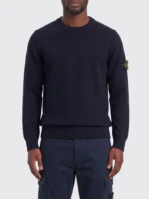 Stone Island Virgin Wool And Cashmere Crew Neck Sweater - Blue