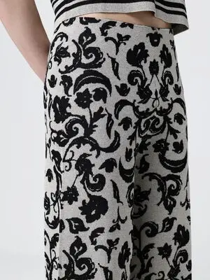 Liu Jo Cropped Trousers With Liberty Motif - Silver