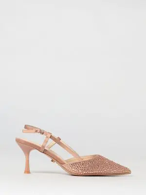 TWENTY FOURHAITCH San Francisco Satin Slingbacks With Rhinestones - Bronze