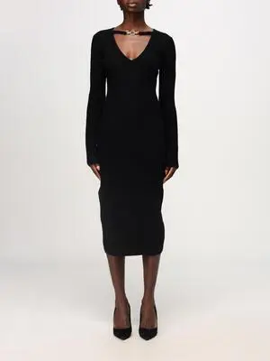 Just Cavalli Ribbed Knit Midi Dress With Cut-out Detail