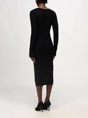 Just Cavalli Ribbed Knit Midi Dress With Cut-out Detail