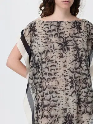 Pinko Polka Cotton Kaftan Dress With Snake Print