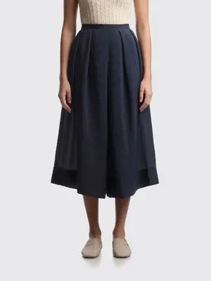 Emporio Armani Lyocell Blend Midi Skirt - Blue