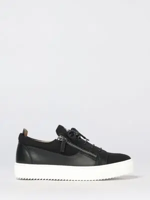 GIUSEPPE ZANOTTI Frankie Leather And Canvas Sneakers - Black