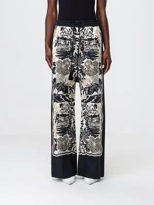 ERMANNO FIRENZE Printed Satin Palazzo Pants - Multicolor