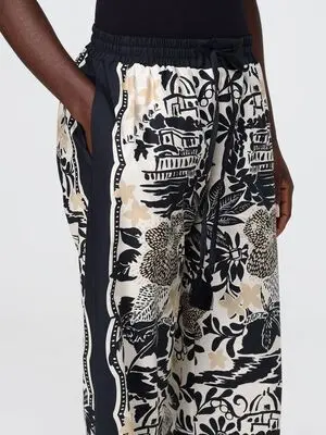 ERMANNO FIRENZE Printed Satin Palazzo Pants