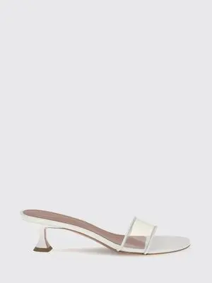 Amina Muaddi Andreea Pvc Mule Sandals With Low Heel - Transparent