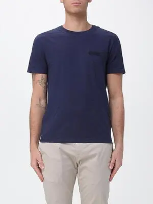 DONDUP Cotton T-shirt With Mini Logo Blue