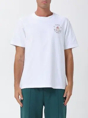 Casablanca Organic Cotton Crew Neck T-shirt With Logo Print - Ice