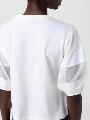Emporio Armani Cotton T-shirt With Puff Sleeves - White