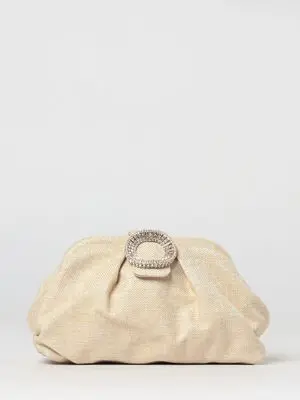 TWENTY FOURHAITCH Bakios Raffia Clutch With Embellished Buckle - Natural