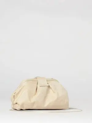 TWENTY FOURHAITCH Bakios Raffia Clutch With Embellished Buckle - Natural