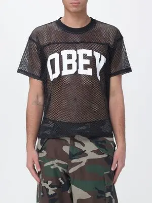Obey Mesh T-shirt With Logo - Black