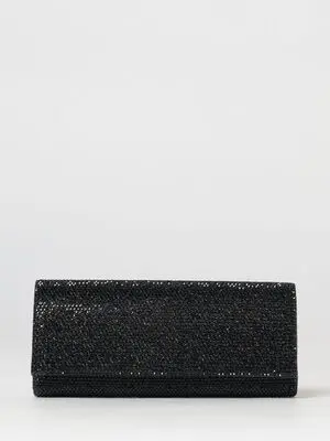 TWENTY FOURHAITCH French75 Glitter Fabric Clutch With Crystals - Black