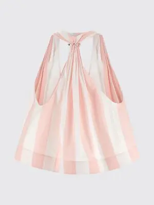 Jacquemus Norma Striped Cotton Off-the-shoulder V-neck Top - Pink