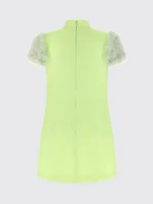 Valentino Garavani Virgin Wool And Silk Mini Dress With Feather Sleeves