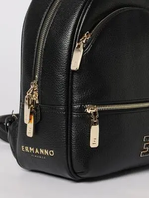 ERMANNO FIRENZE Grained Synthetic Leather Backpack - Black
