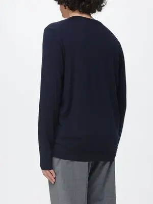 DRUMOHR Basic V-neck Merino Wool Sweater - Blue