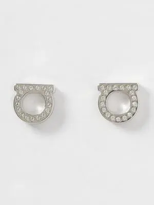 FERRAGAMO Gancini Stud Earrings - Silver