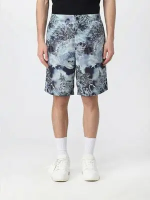 Off-White Printed Viscose Shorts - Blue
