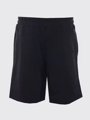 FAMILY FIRST Cotton Jogging Shorts With Slogan - Black