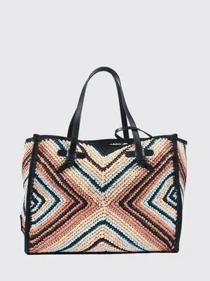 GIANNI CHIARINI Marcella Crochet Raffia Bag - Black