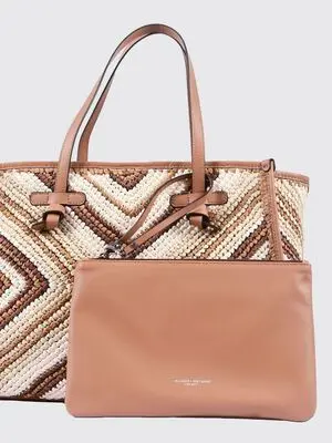 GIANNI CHIARINI Marcella Crochet Raffia Bag - Brown