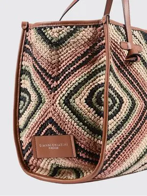 GIANNI CHIARINI Marcella Crochet Raffia Bag - Multicolor