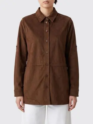 URBANCODE Faux Suede Shirt With Spread Collar - Brown