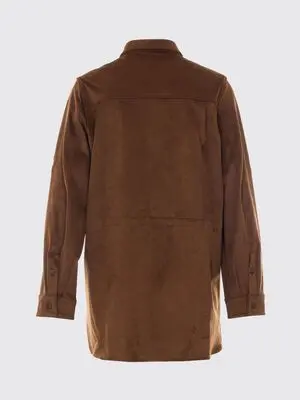 URBANCODE Faux Suede Shirt With Spread Collar - Brown